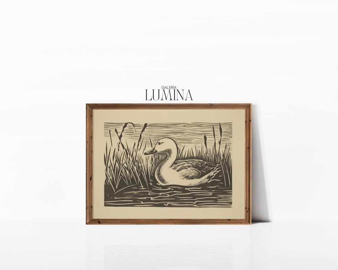 Vintage Duck Drawing Antique Duck Sketch Original Animal Drawing ...