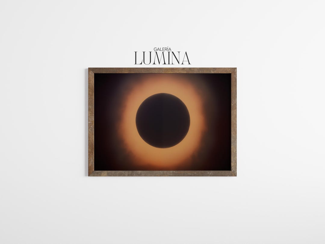 Solar Eclipse Abstract Art Print Minimalist Sun Moon Wall Art Mystical ...