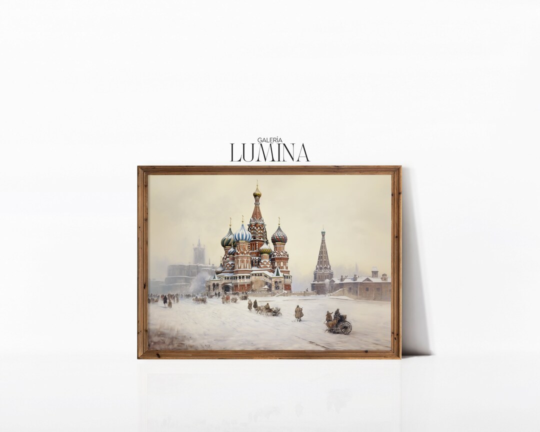 Winter in Moscow Russia Painting Vintage Winter Landscape Painting ...