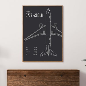 Boeing B777-200LR Poster - Etsy