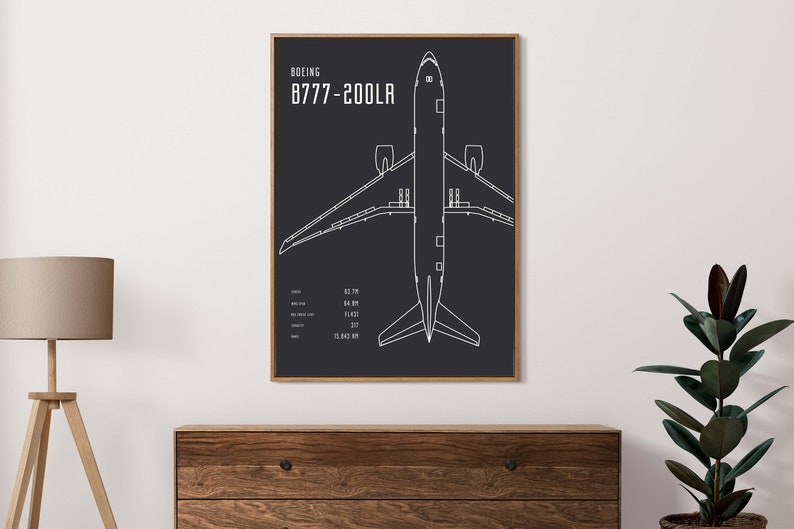 Boeing B777-200LR Poster - Etsy
