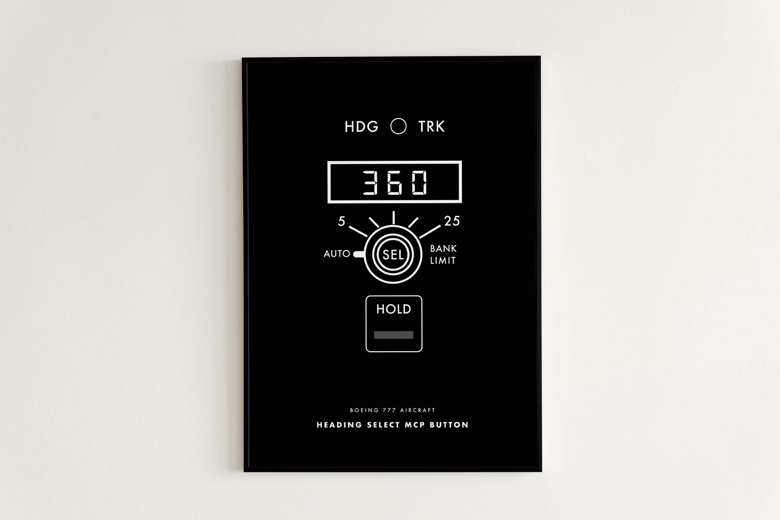 Boeing 777 Heading Select Button MCP Printable Wall Art Digital Poster ...