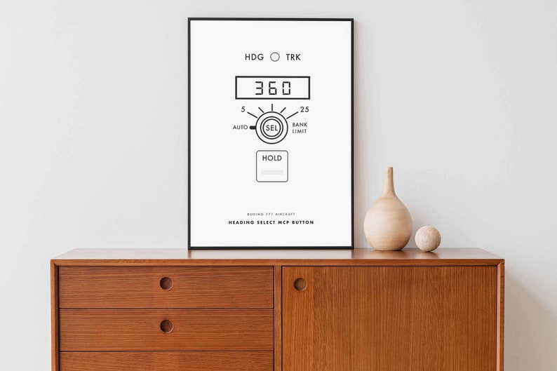 Boeing 777 Heading Select Button MCP Printable Wall Art Digital Poster ...