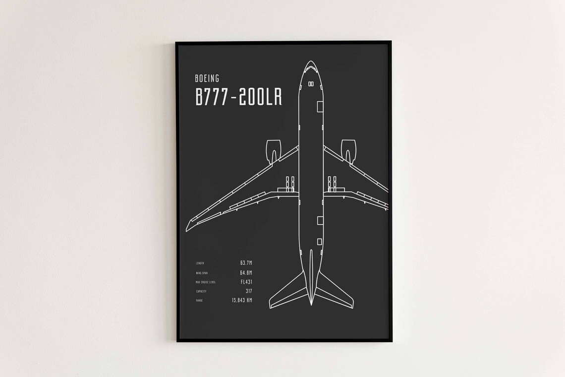 Boeing B777-200LR Poster - Etsy