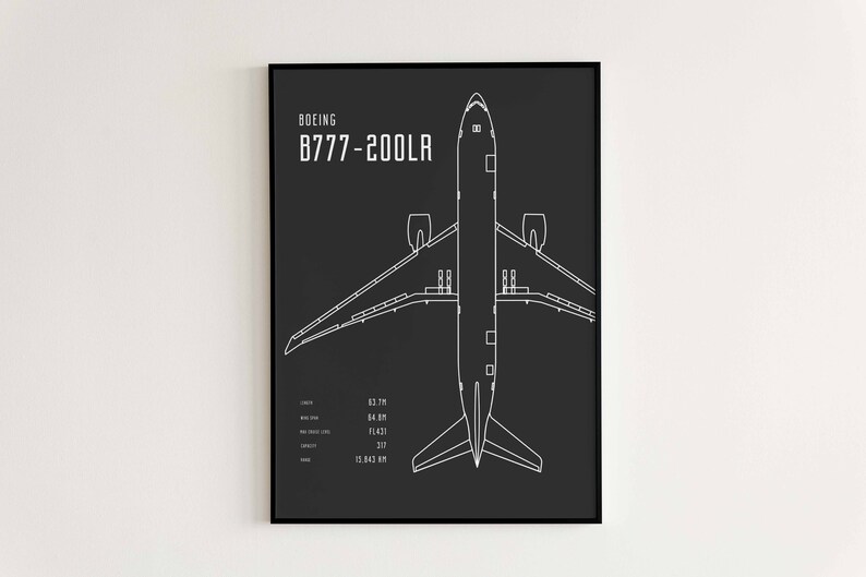 Boeing B777-200LR Poster - Etsy