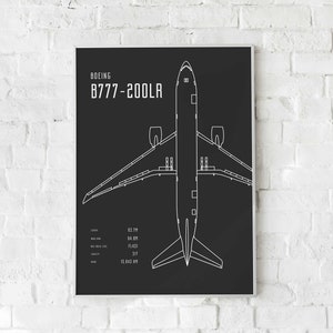 Boeing B777-200LR Poster - Etsy