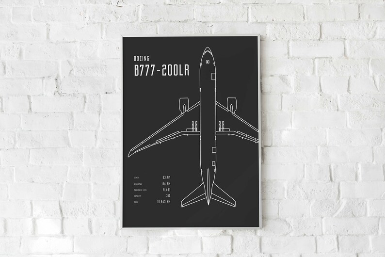 Boeing B777-200LR Poster - Etsy