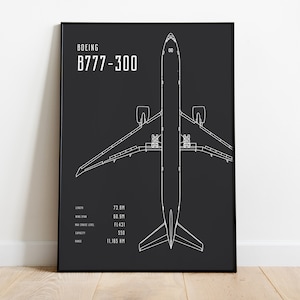Boeing B777-300 Poster - Etsy