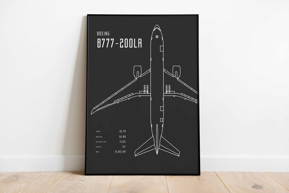 Boeing B777-200LR Poster - Etsy