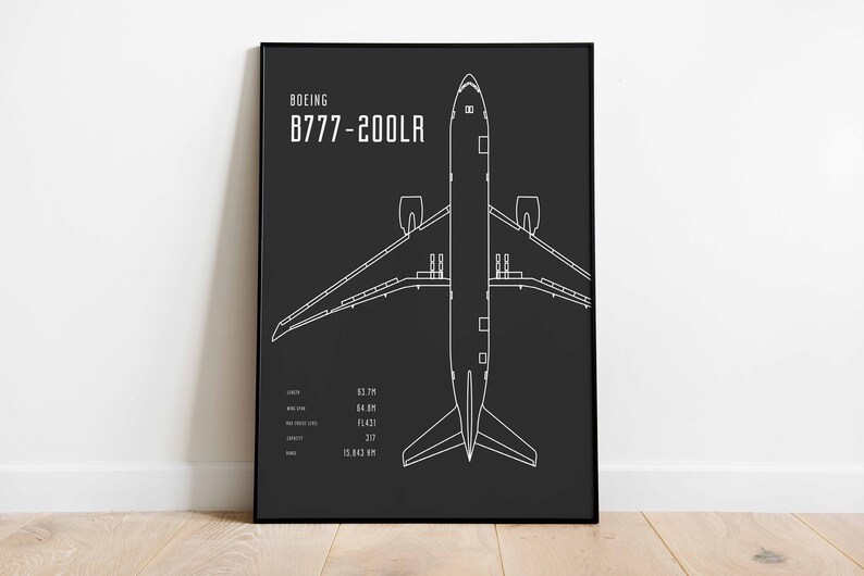 Boeing B777-200LR Poster - Etsy