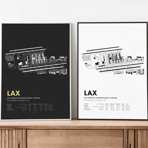 LAX Los Angeles International Airport Map Art Digital Poster - Etsy ...