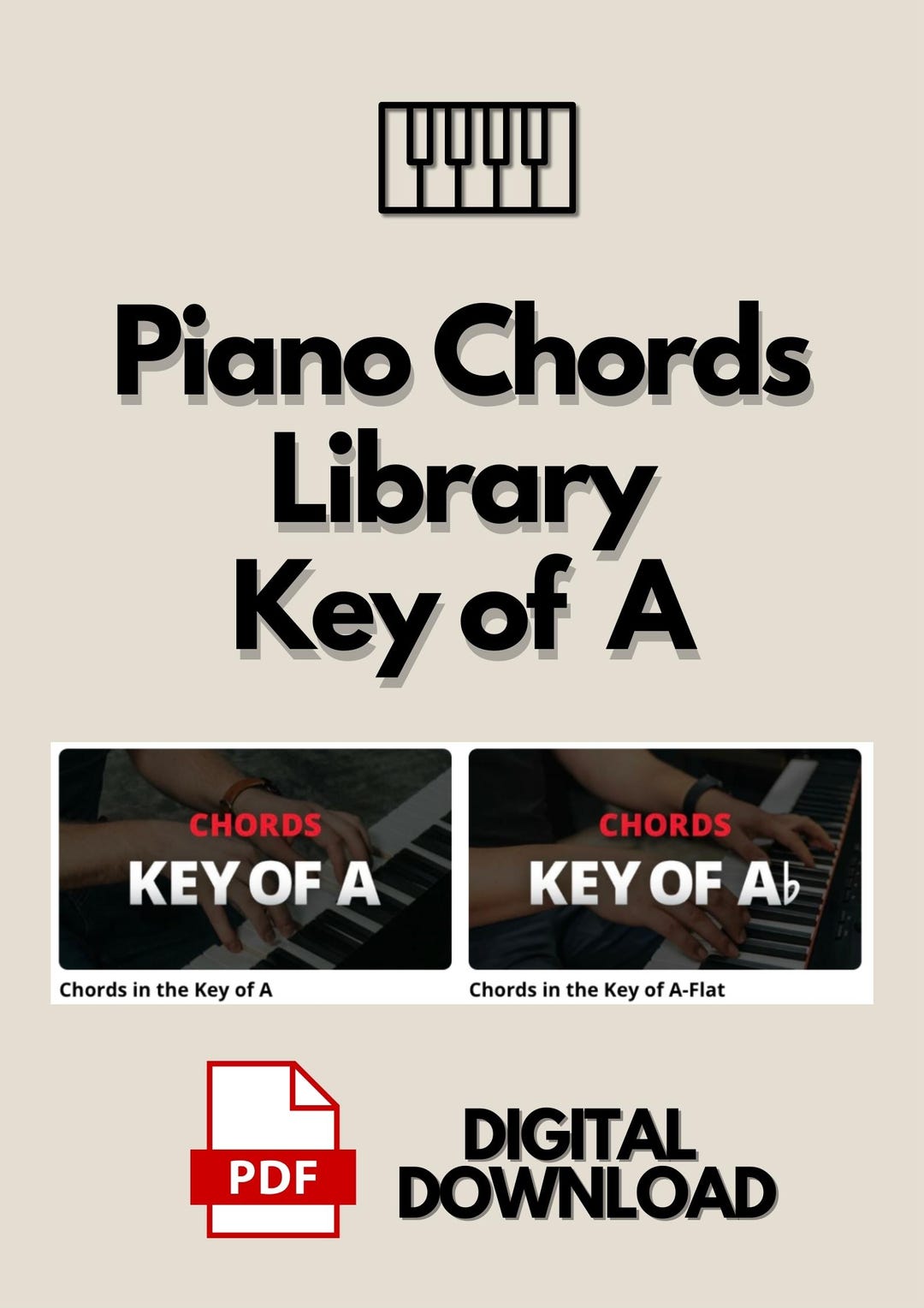 Piano Chords in the Key of A - Digital PDF Sheet Music for Beginner and ...