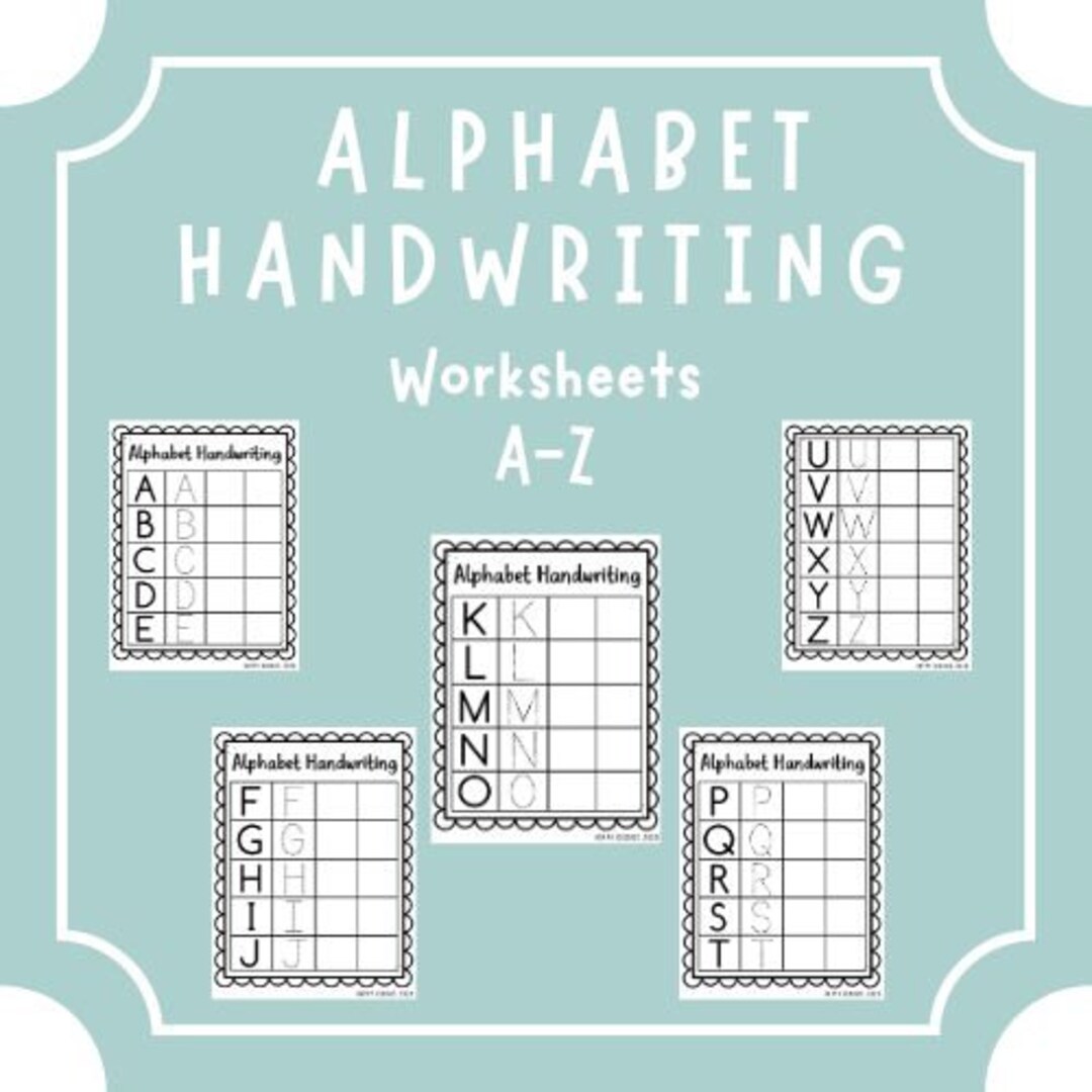 Back to School, Kindergarten, Alphabet Handwriting Worksheets A-Z - Etsy