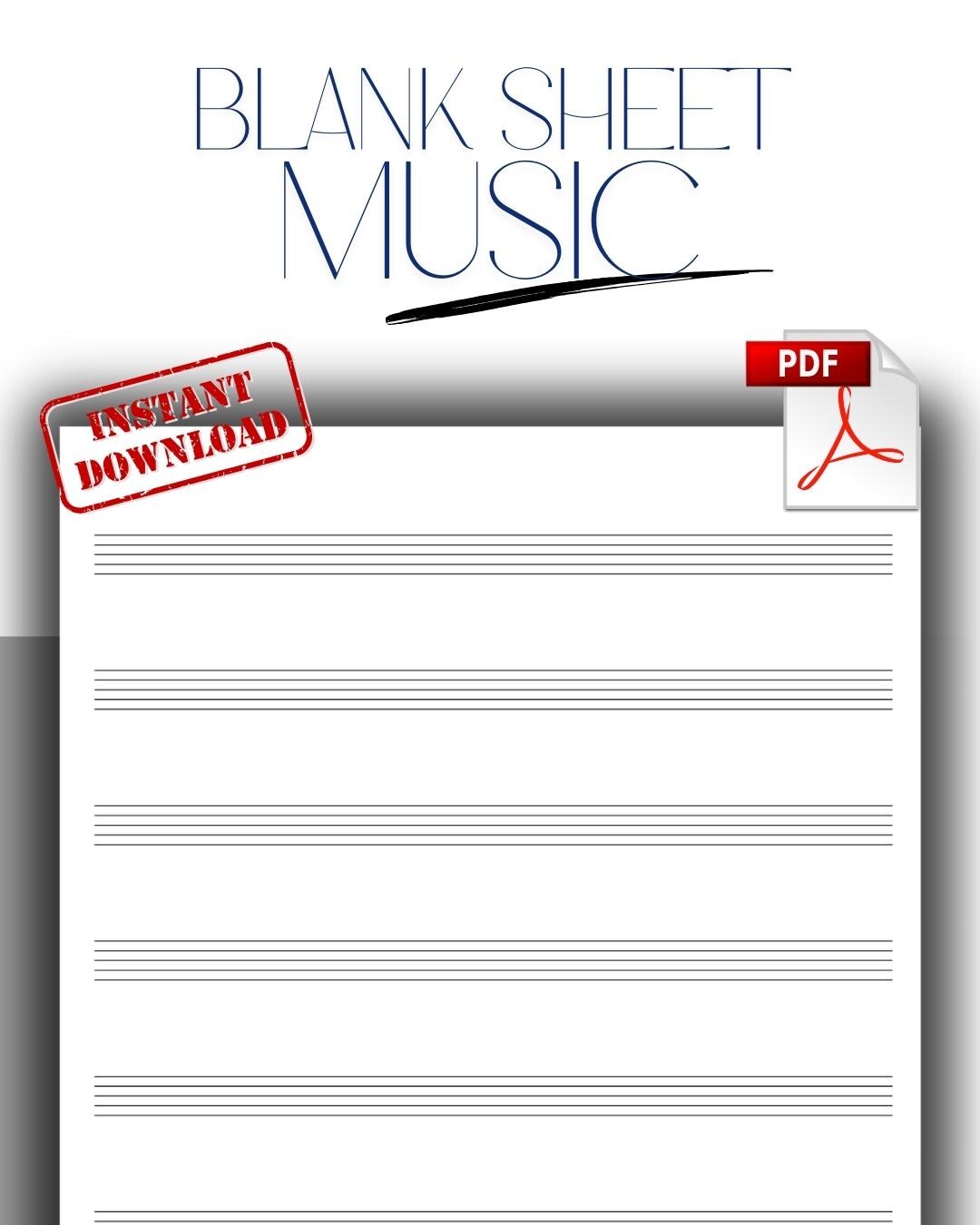 Printable Sheet Music for Letter/a4. Blank Sheet Music Printable. Piano ...