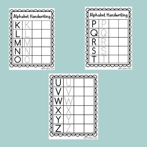 Back to School, Kindergarten, Alphabet Handwriting Worksheets A-Z - Etsy