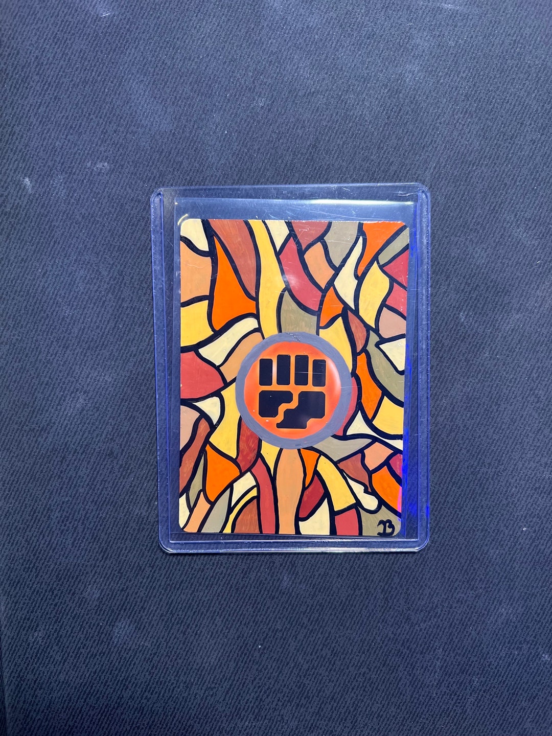 Stained Glass Fighting Type Energy Altered Pokémon Card, Hand Painted ...