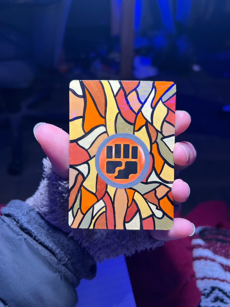 Stained Glass Fighting Type Energy Altered Pokémon Card, Hand Painted ...