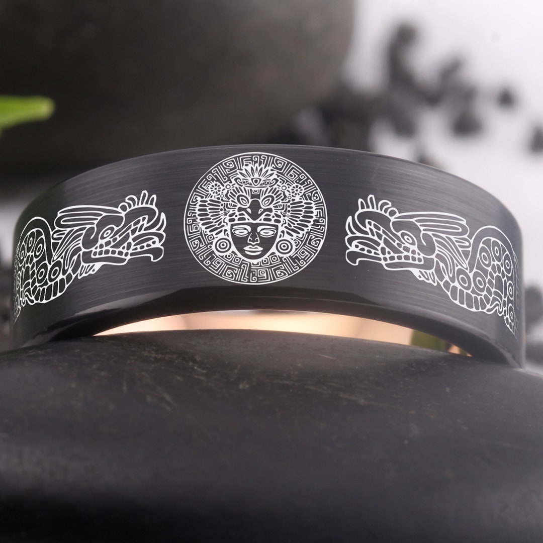 Aztec Empire,aztec Totem,aztec Pattern Ring,mayan Wedding Ring ...