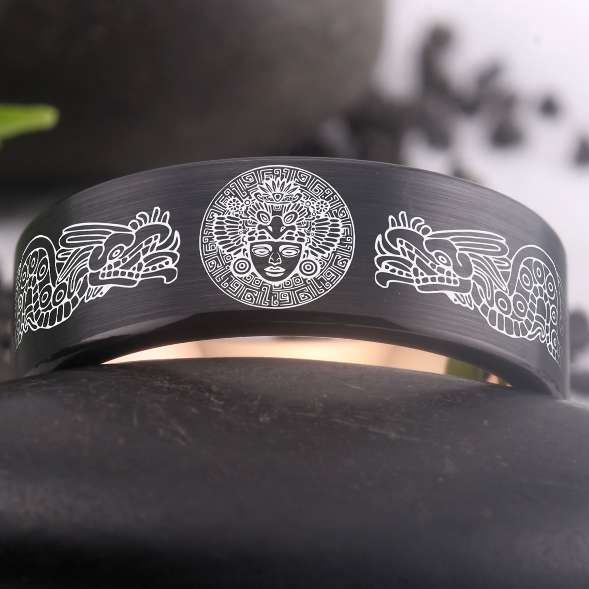 Aztec Empireaztec Totemaztec Pattern Ringmayan Wedding - Etsy