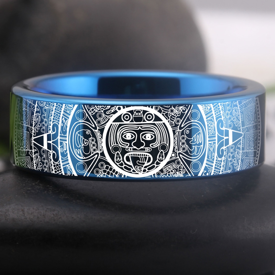 Aztec Pattern Ring,mayan Wedding Ring,traditional Ring,aztec Wedding ...