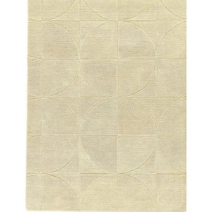 100% New Zealand Wool Art Deco Rug, Solid Blue Mid Century Rug Modern ...