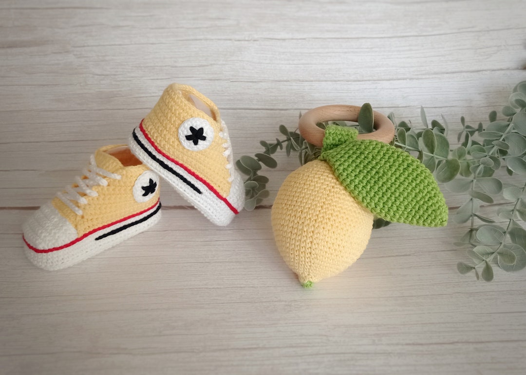 Welcome Gift Baby Lemon Fruit , Crochet Baby Booties, Lemon Fruit ...