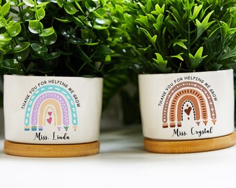 TEACHER GIFT Teacher Plant Pot Personalised Teacher Planter Thank You ...