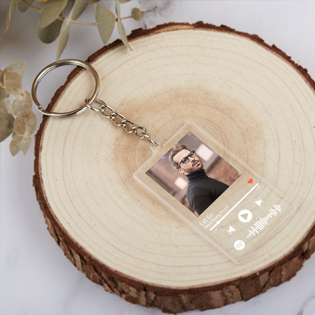 Scannable Spotify Code Keychain With Photo, Custom Song Keyring, Music ...