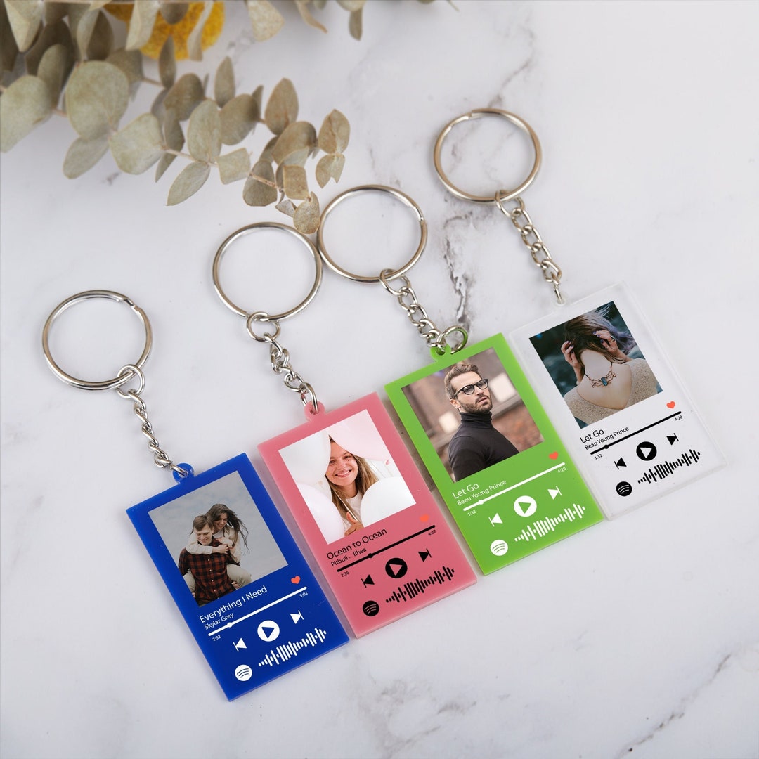 Personalized Music Code Keychain With Photo, Spotify Code Keyring ...