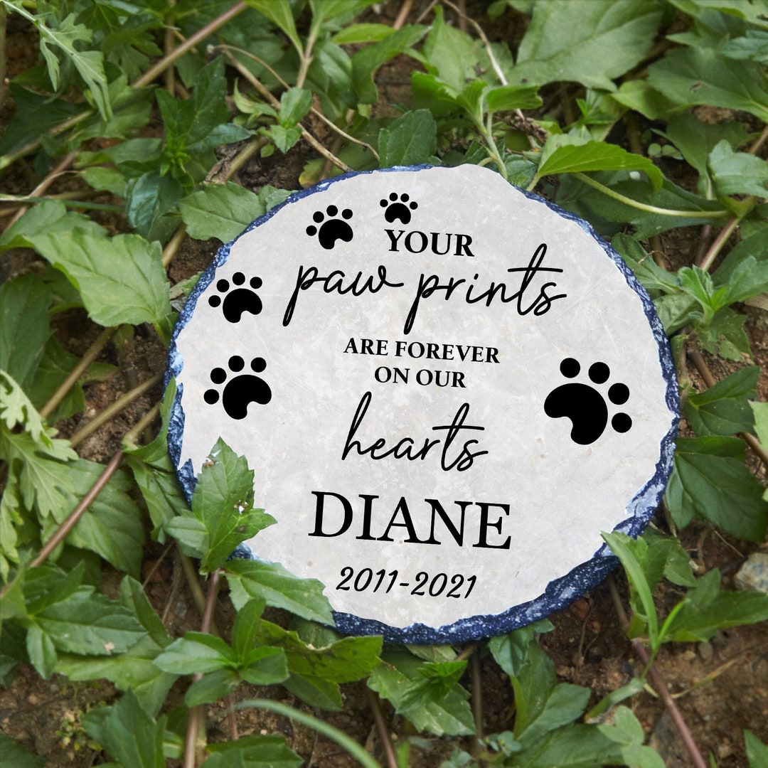 Paw Prints Pet Memorial Stones Pet Memorial Gift Pet Grave - Etsy