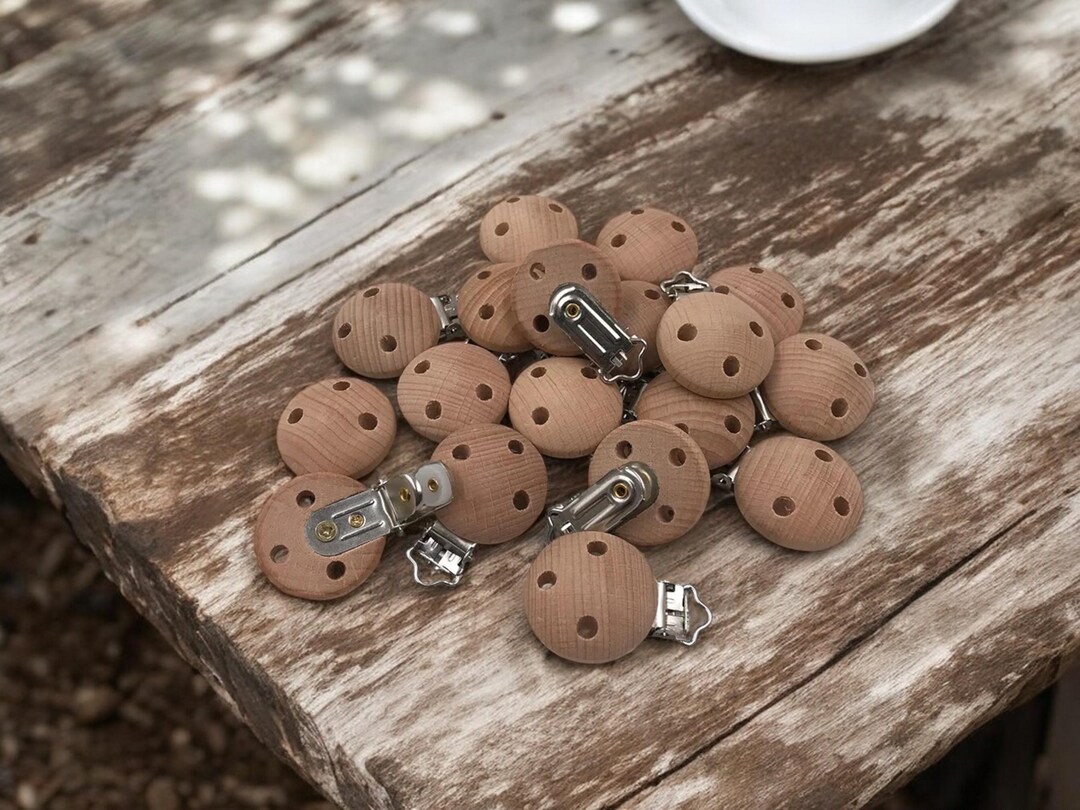 Wooden Pacifier Clip 30mm - Etsy