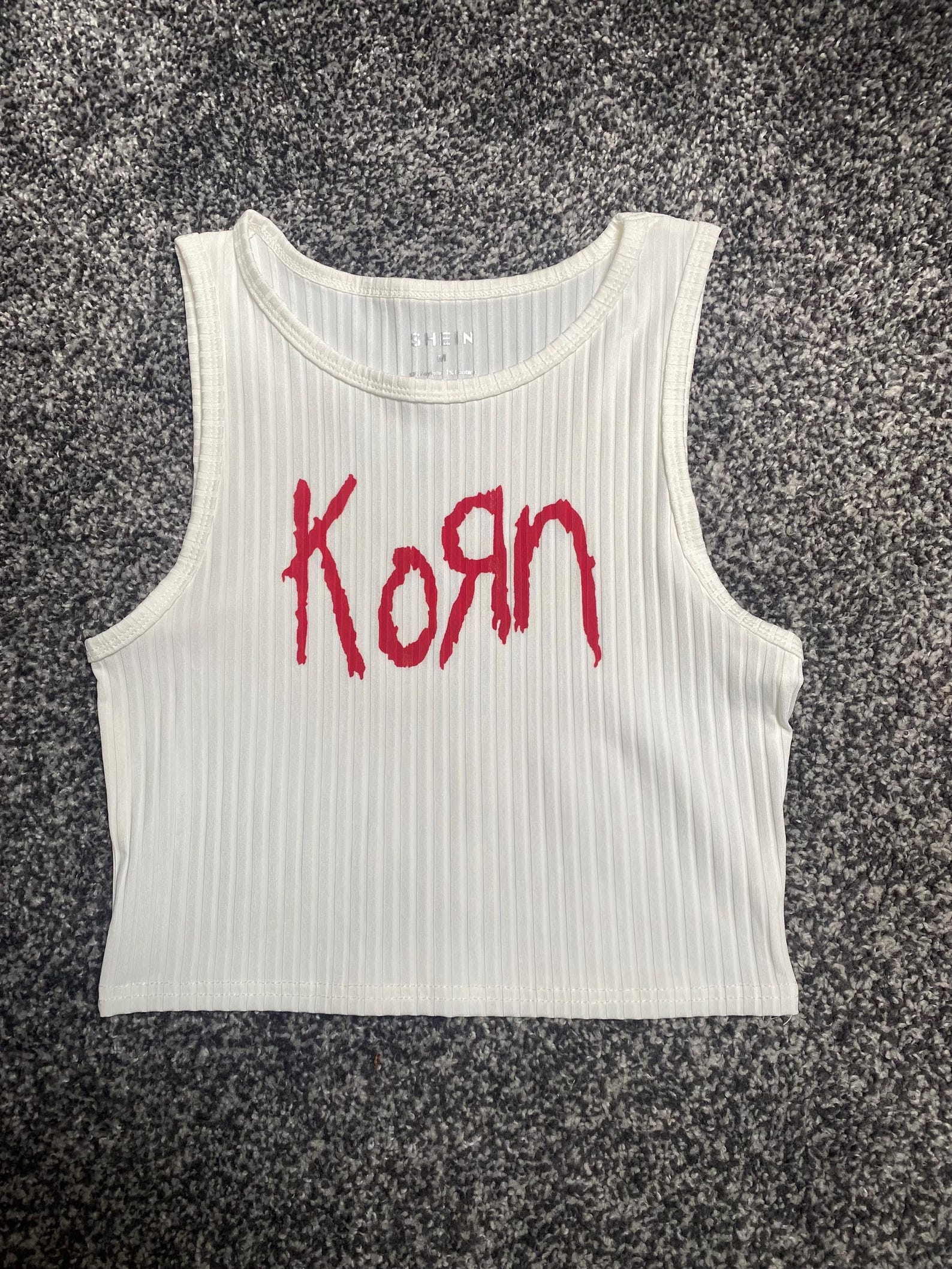 Korn Tank Crop Top Custom Hand Crafted, Nu Metal, Black / White ...