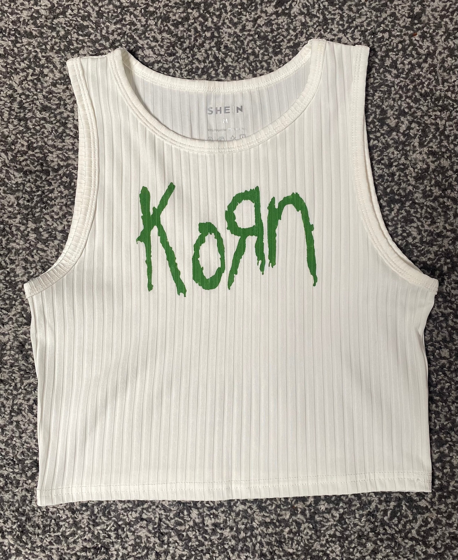 Korn Tank Crop Top Custom Hand Crafted, Nu Metal, Black / White ...