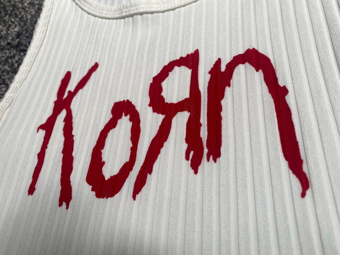 Korn Tank Crop Top Custom Hand Crafted, Nu Metal, Black / White ...