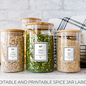 Spice Jar Labels, Seasoning Labels Free Canva Template, Printable Herbs ...