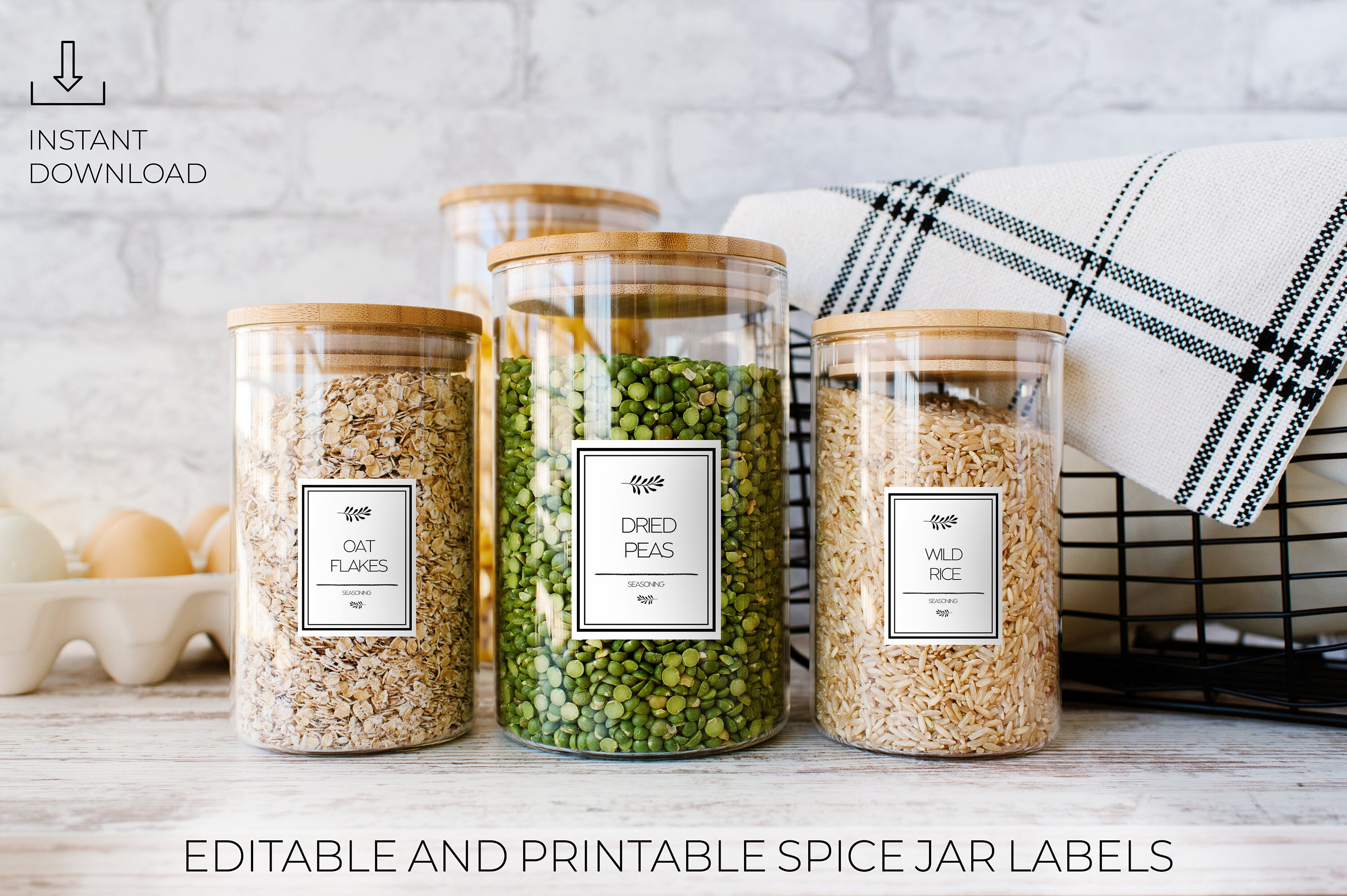 Spice Jar Labels, Seasoning Labels Free Canva Template, Printable Herbs ...