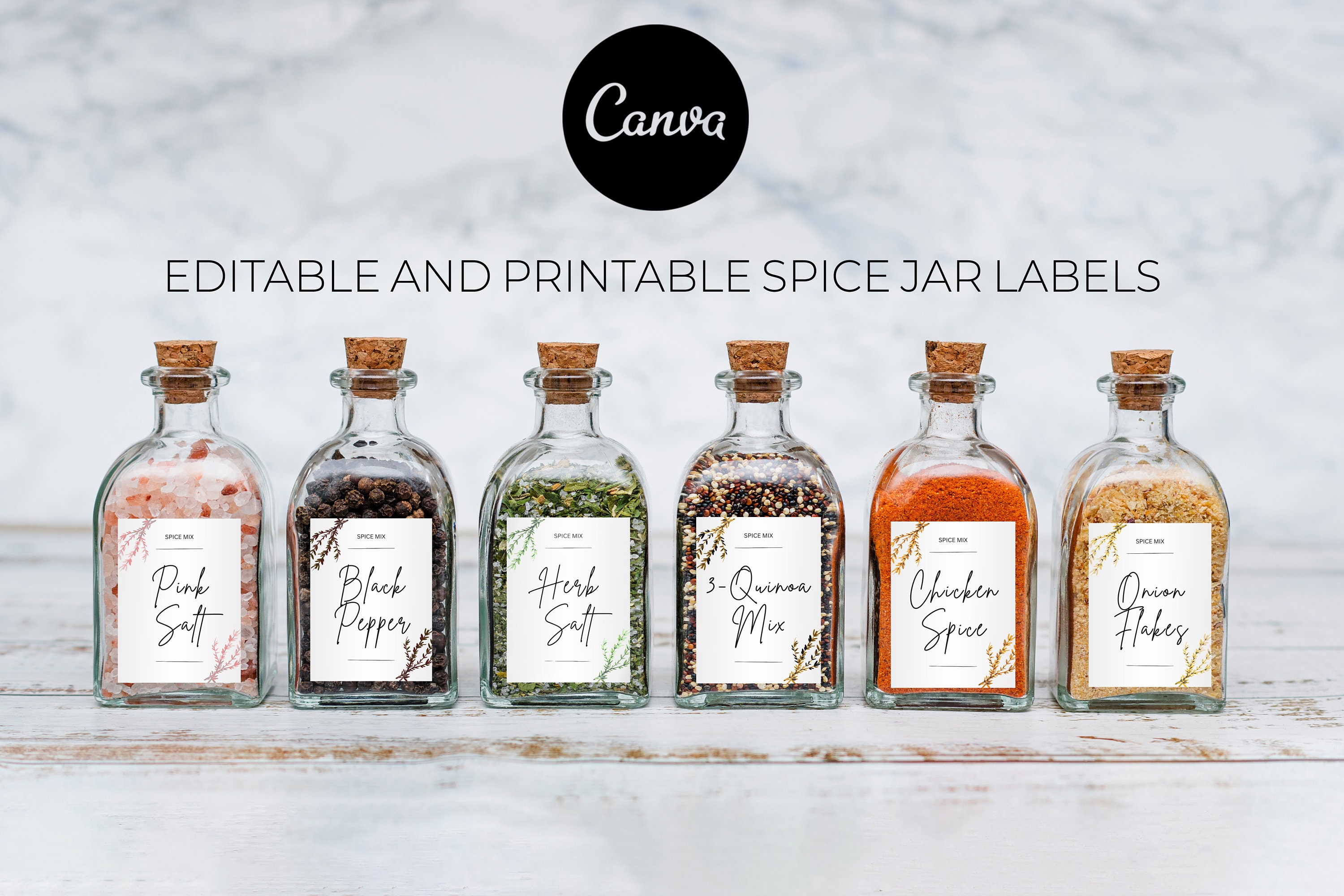 Colorful Spice Jar Labels, Seasoning Labels Free Canva Template ...