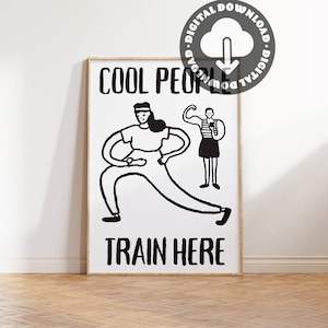 Funny Gym Poster Printable, Workout Room Decor, Home Gym Inspirational ...