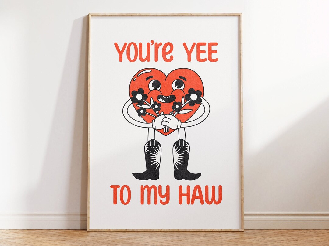 Yeehaw, Western Wall Art, Retro Wall Art, Cute Western Poster Digital ...