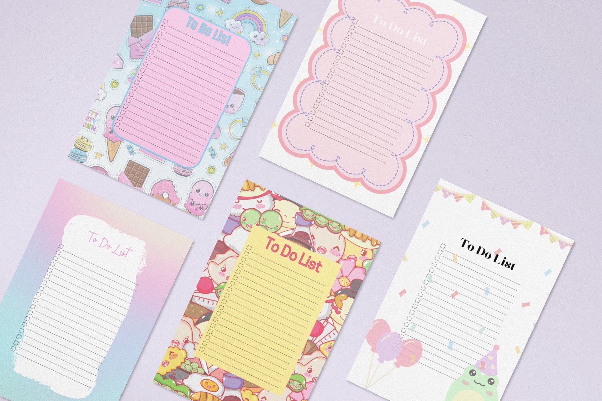 5 Cute Kawaii Pastel to Do List Printable Bundle | Digital Download ...