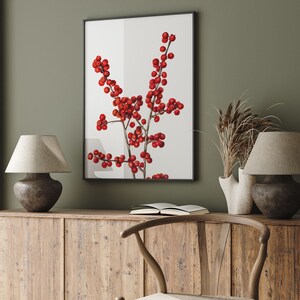 Winterberry Branch Painting Poster, Art Prints, Wall Art, Botanical ...