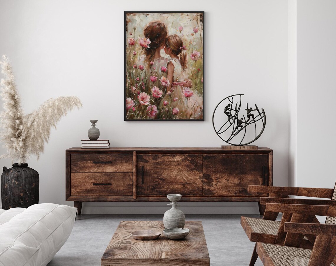 Mother and Daughter Print, Sentimental Family Artwork, Motherly Love ...