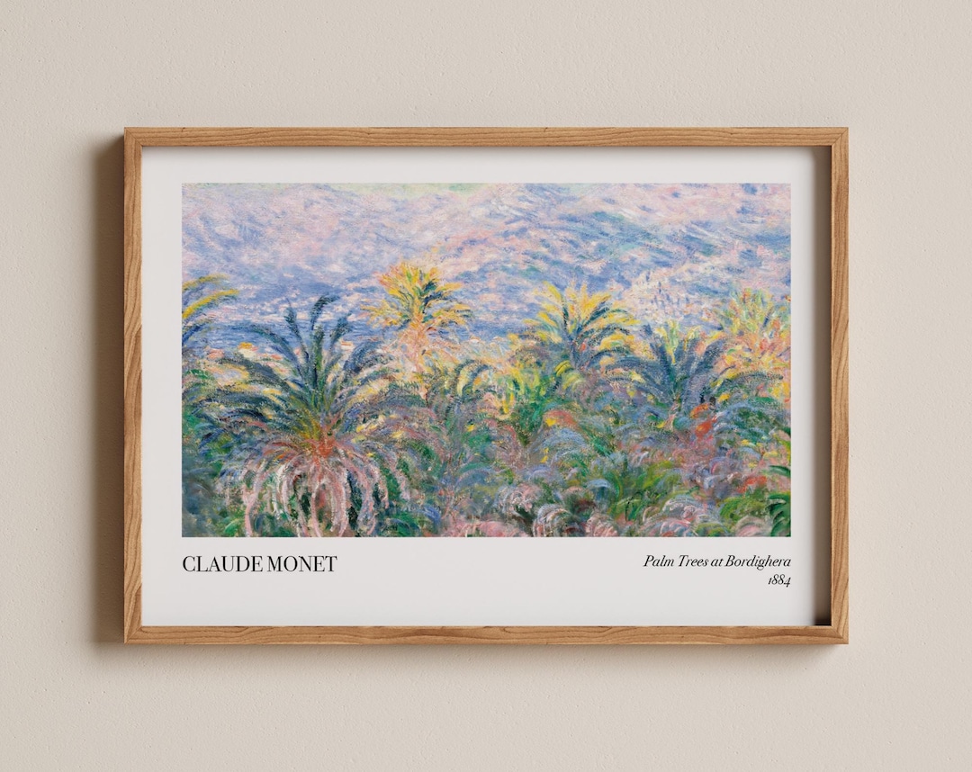 Claude Monet Palm Trees Print, Bordighera Landscape Painting, 1884 ...