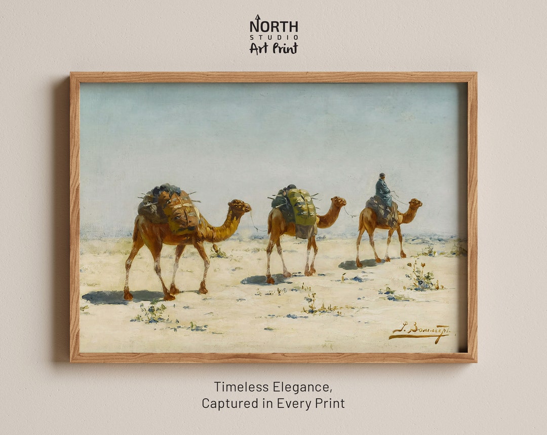 Desert Painting Print, Desert Wall Art, Camels Print, Desert Art Print ...