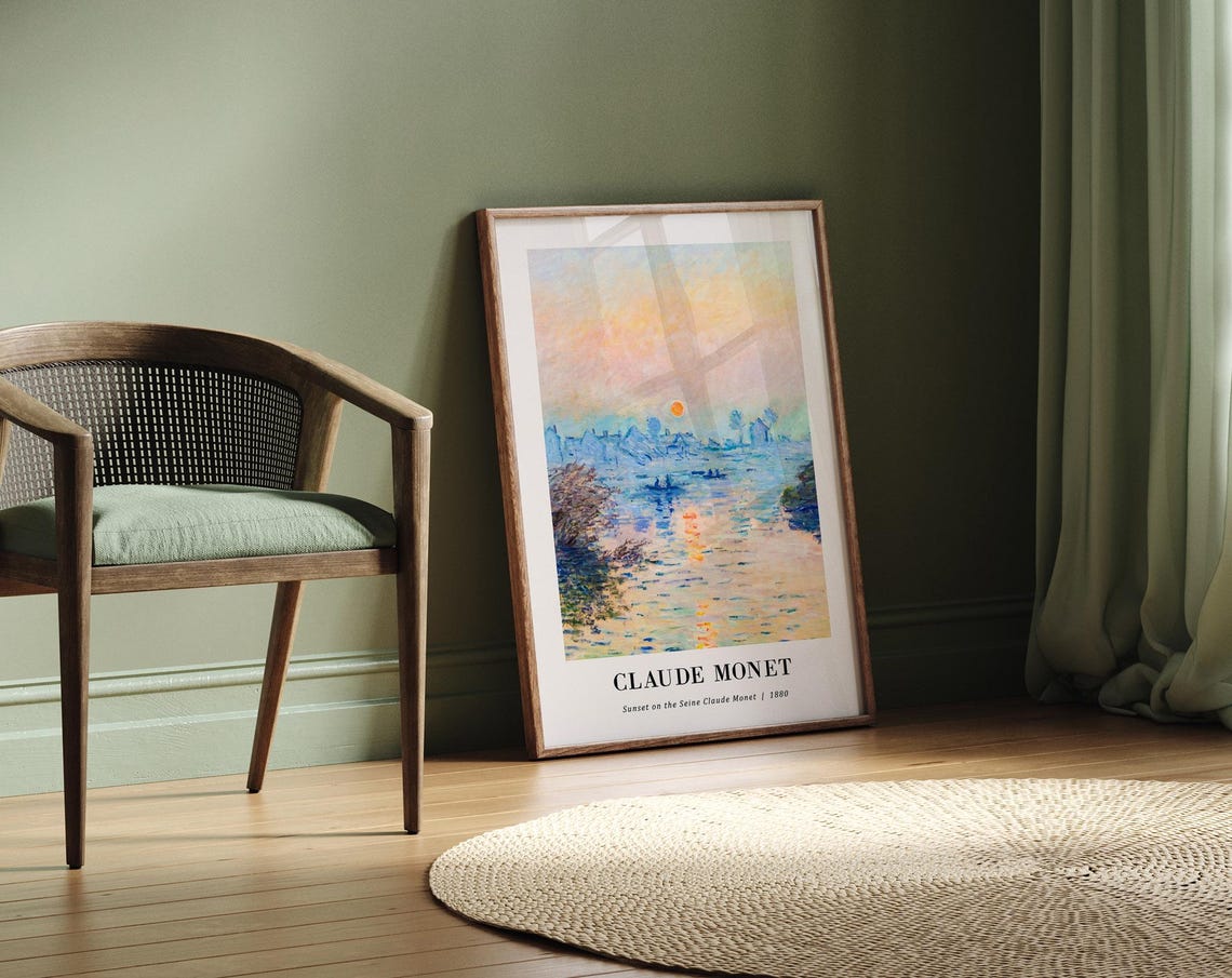 Claude Monet Poster, Monet Print, Sunset Print, Vintage Print, Vintage ...