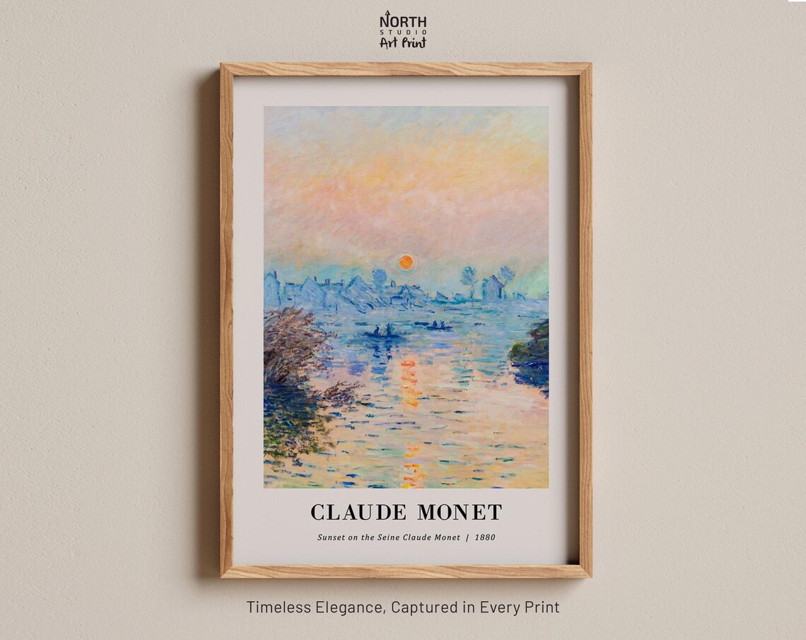 Claude Monet Poster, Monet Print, Sunset Print, Vintage Print, Vintage ...