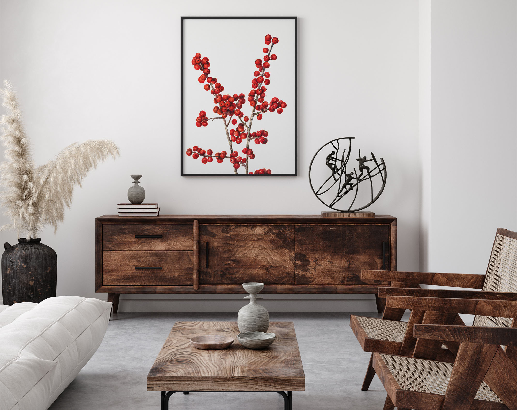 Winterberry Branch Painting Poster, Art Prints, Wall Art, Botanical ...
