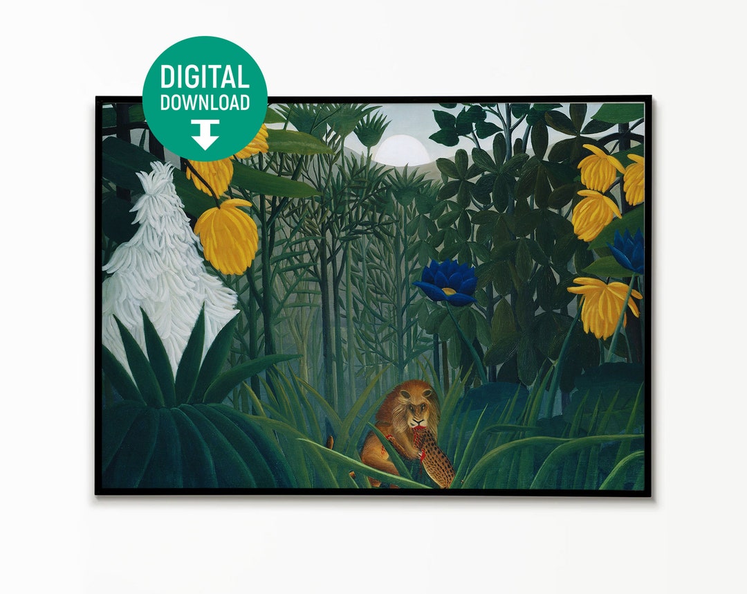 Henri Rousseau Repast of the Lion Poster, Henri Rousseau Reproduction ...