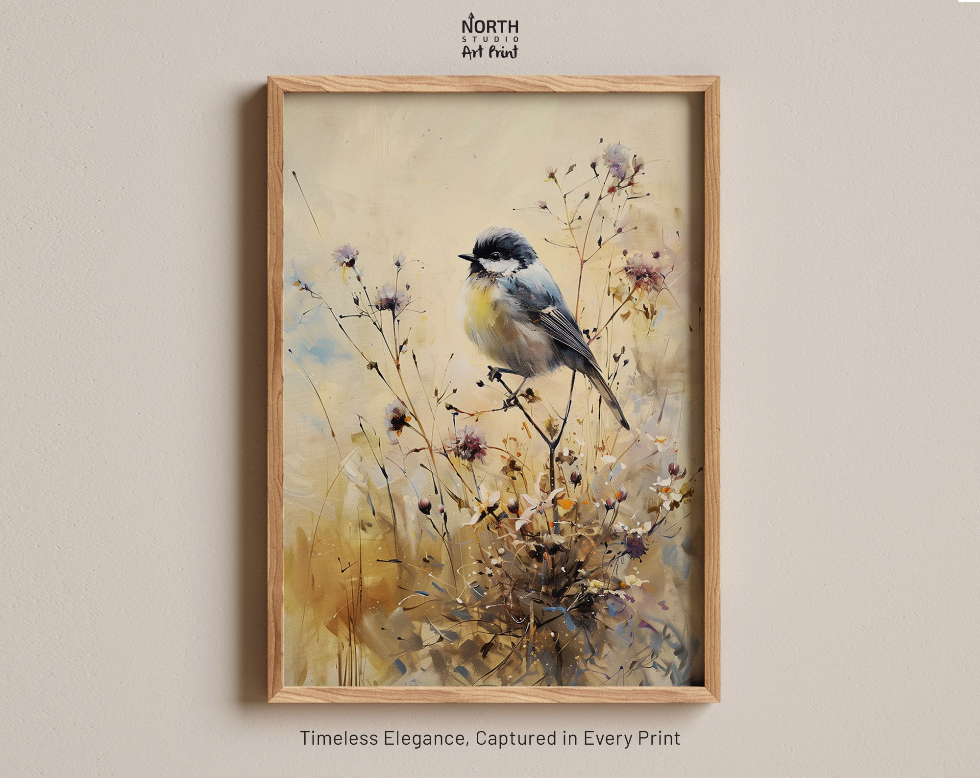 Bird Wall Art, Floral Bird Art, Flower Bird Print, Nature Wall Decor ...
