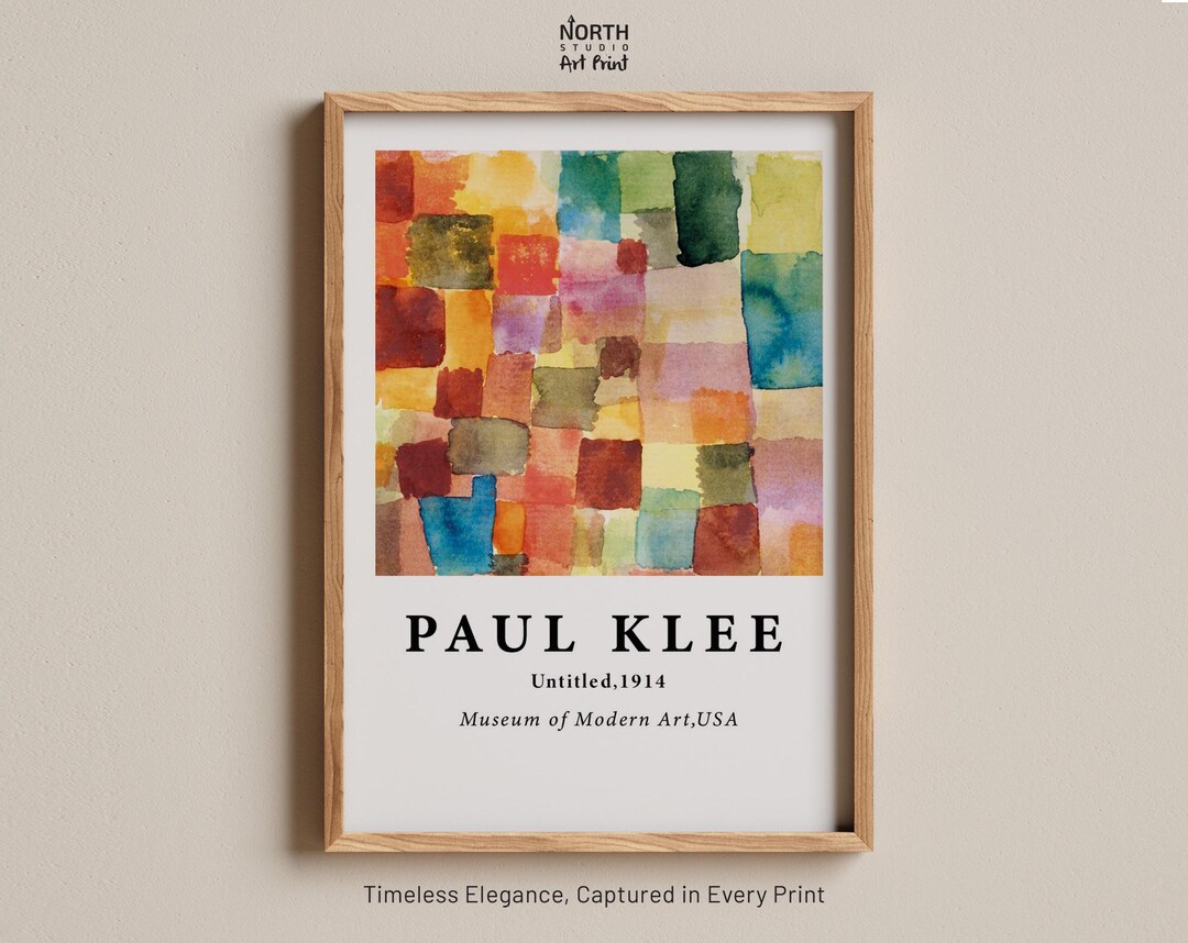 Untitled Print, Paul Klee 1914 Abstract Color Block Print, Watercolor ...
